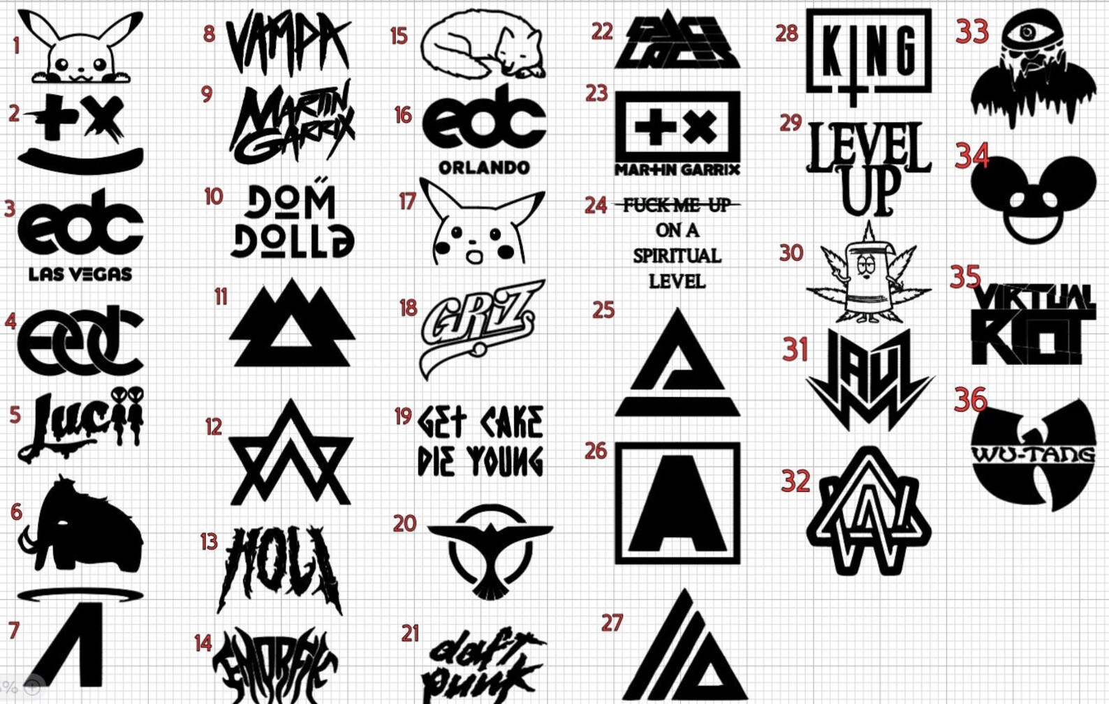 Custom EDM or Anime Logo Vinyl Weather Proof Fade Proof Colorful ...