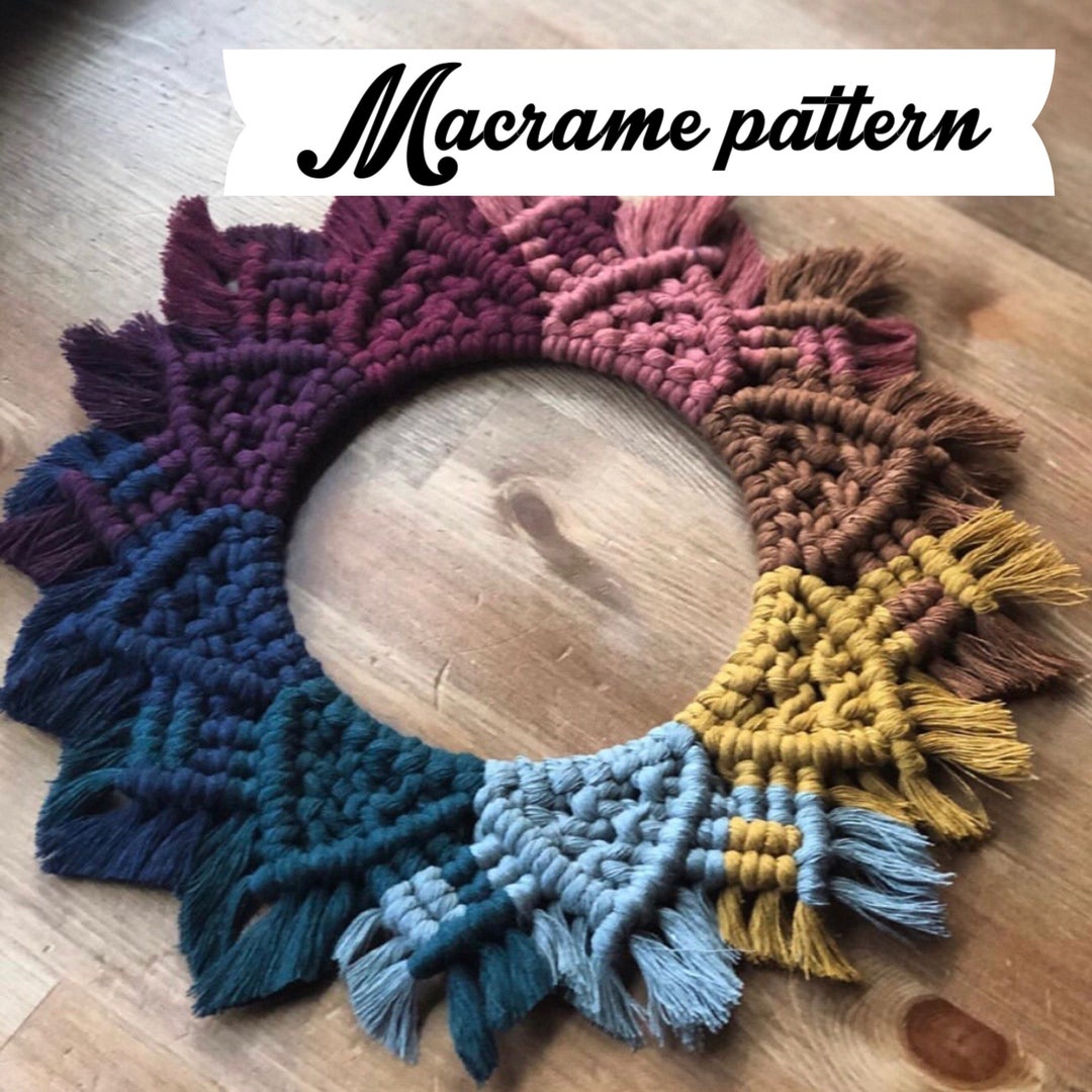 Macrame Rainbow Wreath Pattern PDF Digital File Macrame Pattern With ...