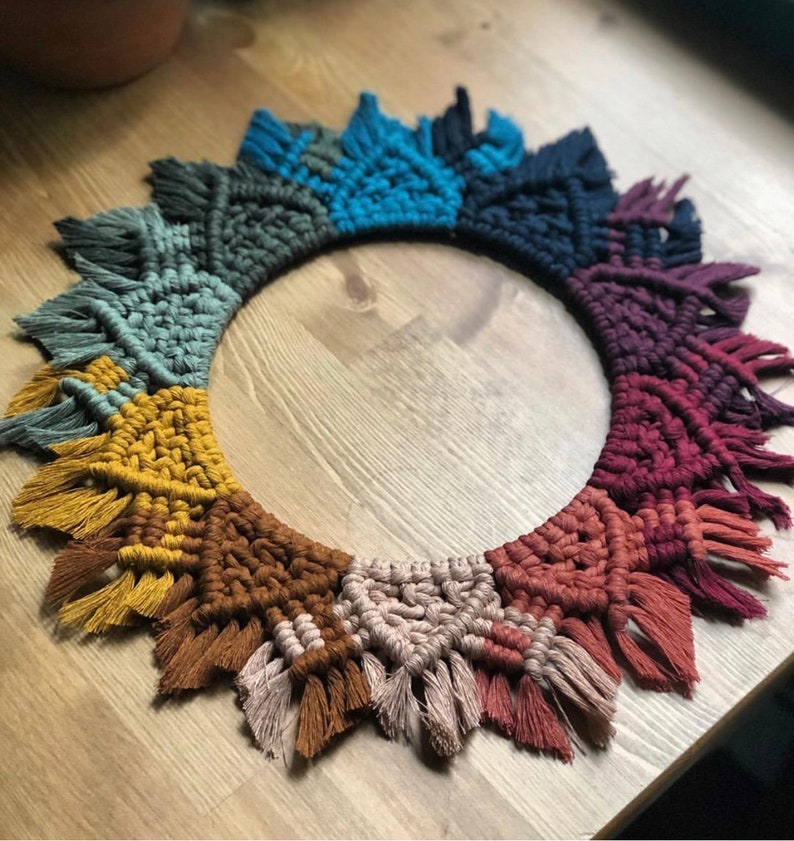 Macrame Rainbow Wreath Pattern PDF Digital File Macrame - Etsy