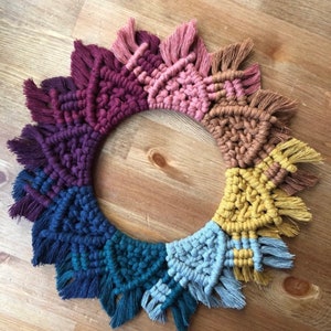 Macrame Rainbow Wreath Pattern PDF Digital File Macrame Pattern With ...