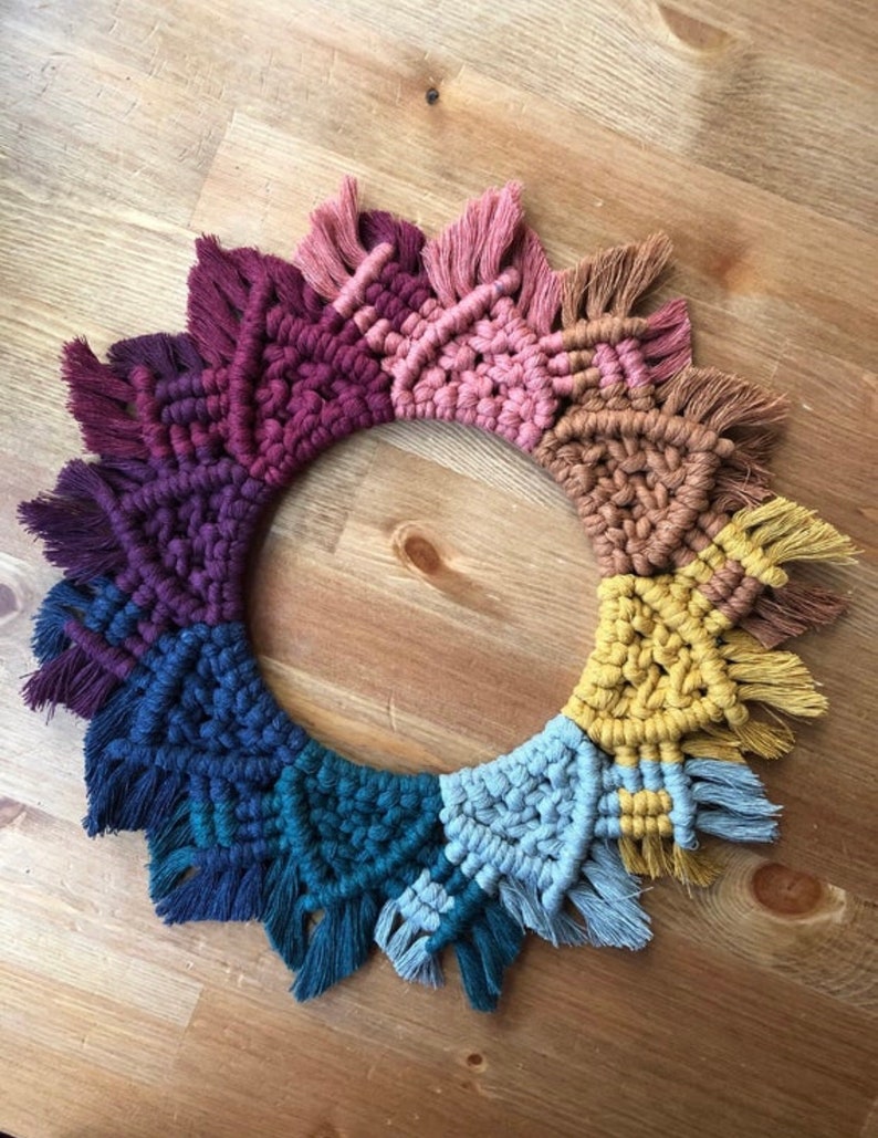 Macrame Rainbow Wreath Pattern PDF Digital File Macrame - Etsy