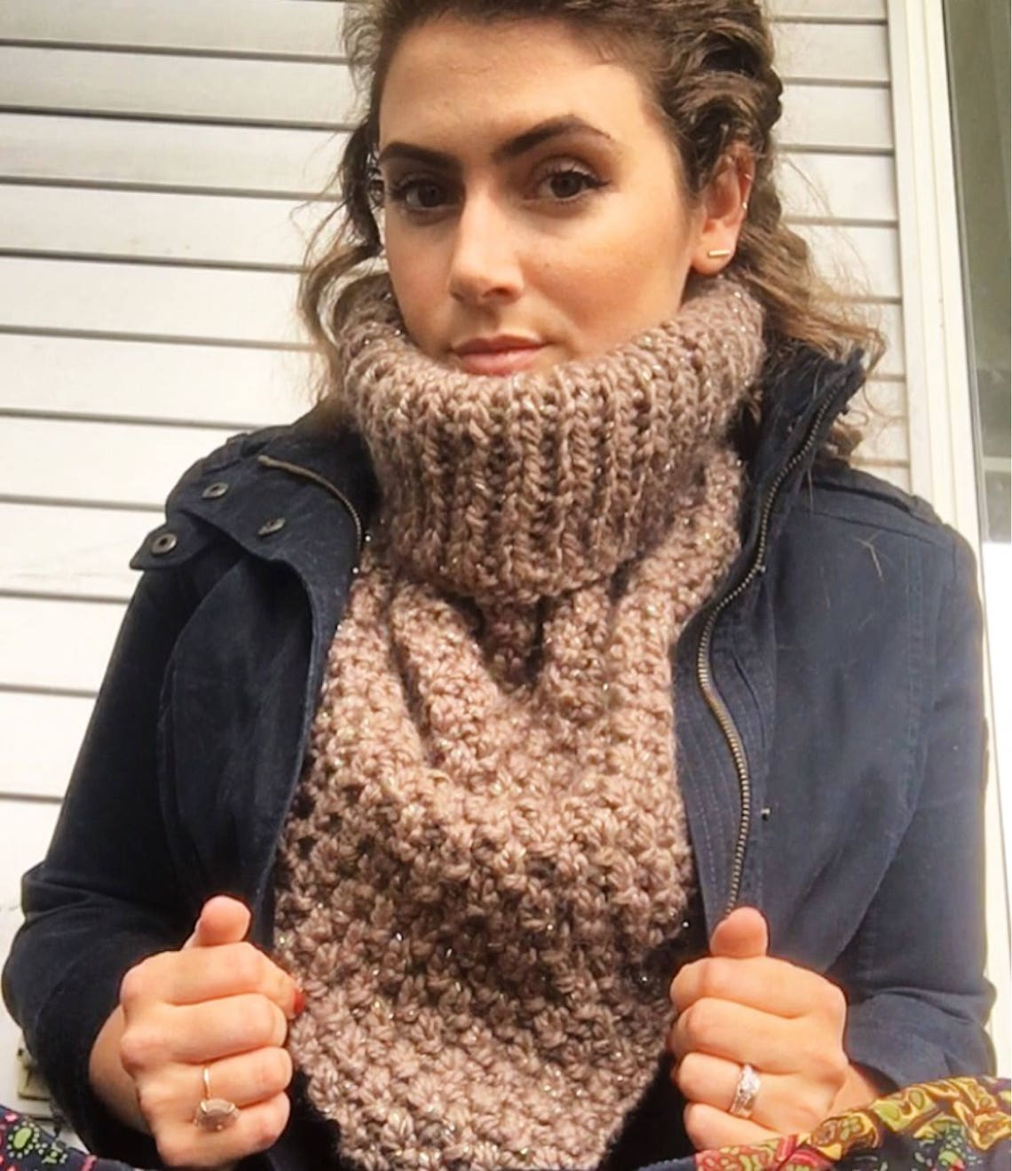 The Bridget Handkerchief Cowl in Moss Stitch KNITTING PATTERN || Super ...