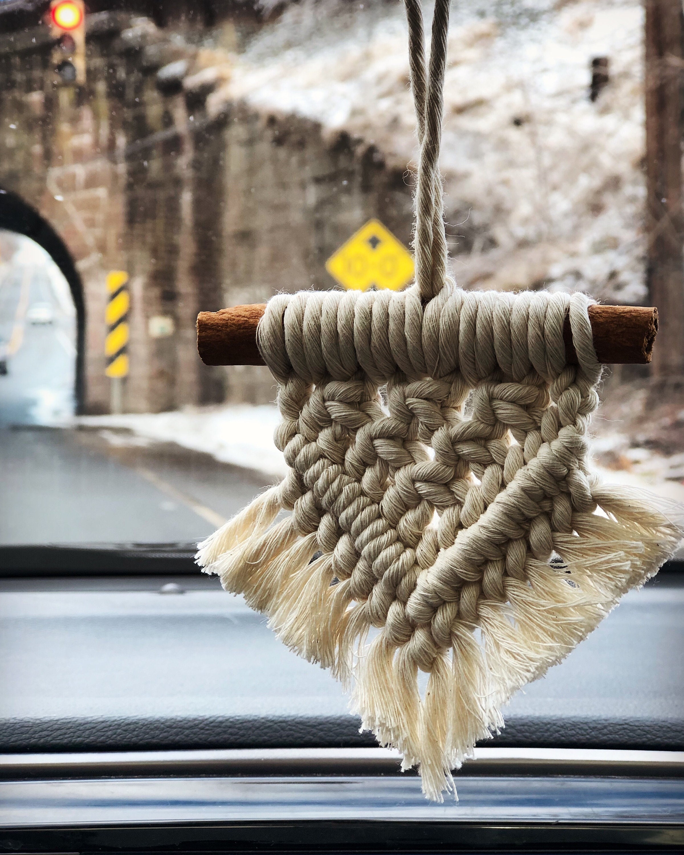 Cinnamon Stick Macrame Tree Ornaments// Solid White / Car | Etsy