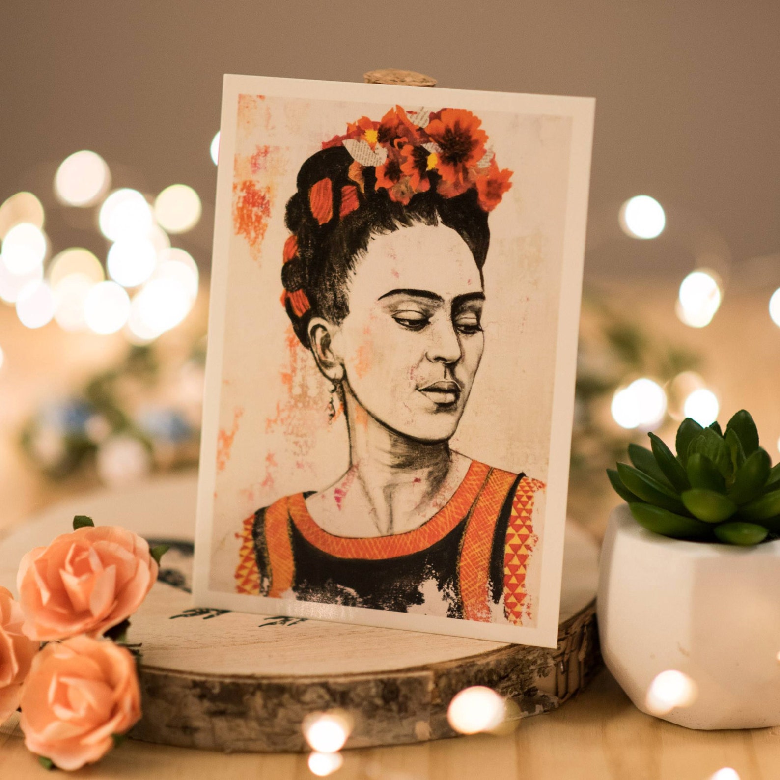 Card Postcard Art Frida Kahlo Painting Frida Kahlo Portrait - Etsy