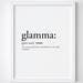 Glamma Print - Grandmother Definition Print - Dictionary Print - Funny ...