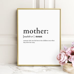 Mother Print - Definition Print - Dictionary Print - Mothers Day Gift ...
