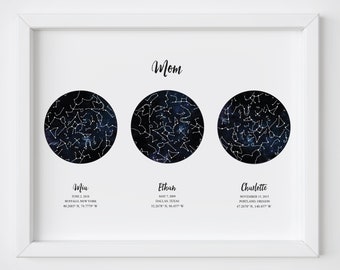 Star Map Constellation Trio 3 Star Map Print Star Map - Etsy