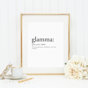 Glamma Print - Grandmother Definition Print - Dictionary Print - Funny ...