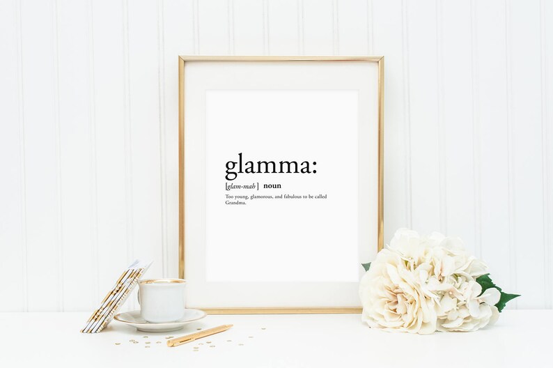 Glamma Print - Grandmother Definition Print - Dictionary Print - Funny ...
