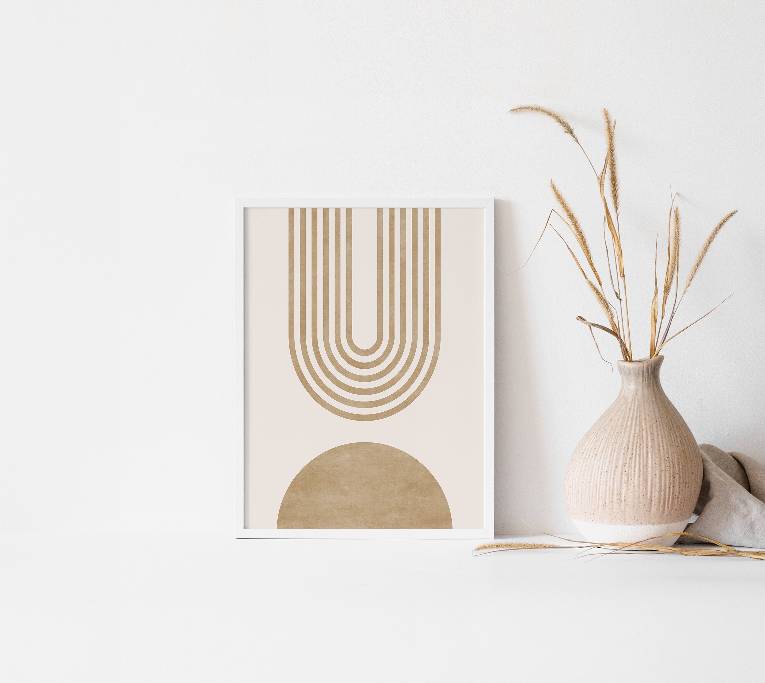 Boho Rainbow Print Geometric Wall Art Abstract Wall Art | Etsy