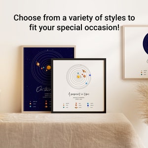 Night Sky - Wedding Gift - Anniversary Gift - Nursery Print - - Solar ...