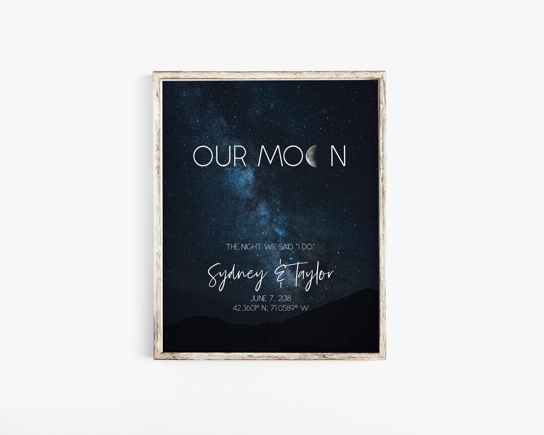 Custom Moon Phase - Moon Phase Print - Personalized Gift - Moon Phase ...