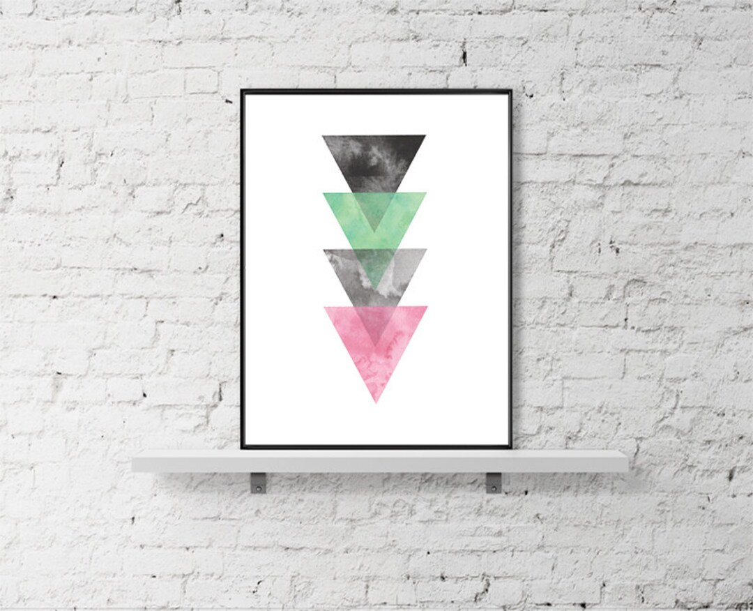 Scandinavian Print, Triangle Print, Geometric Art, Wall Art Print ...