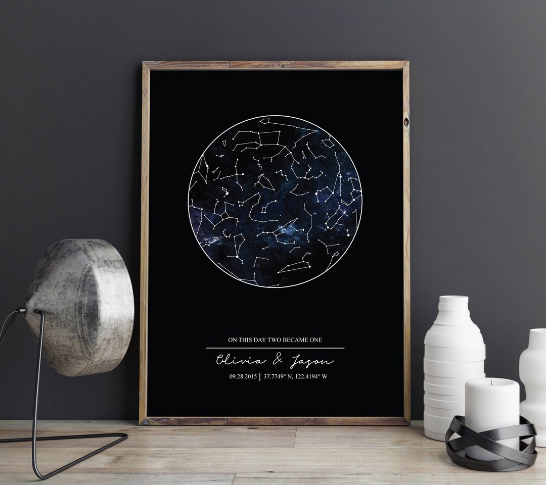 Star Map Custom - Star Map Personalized - Star Map by Date - Star Map ...