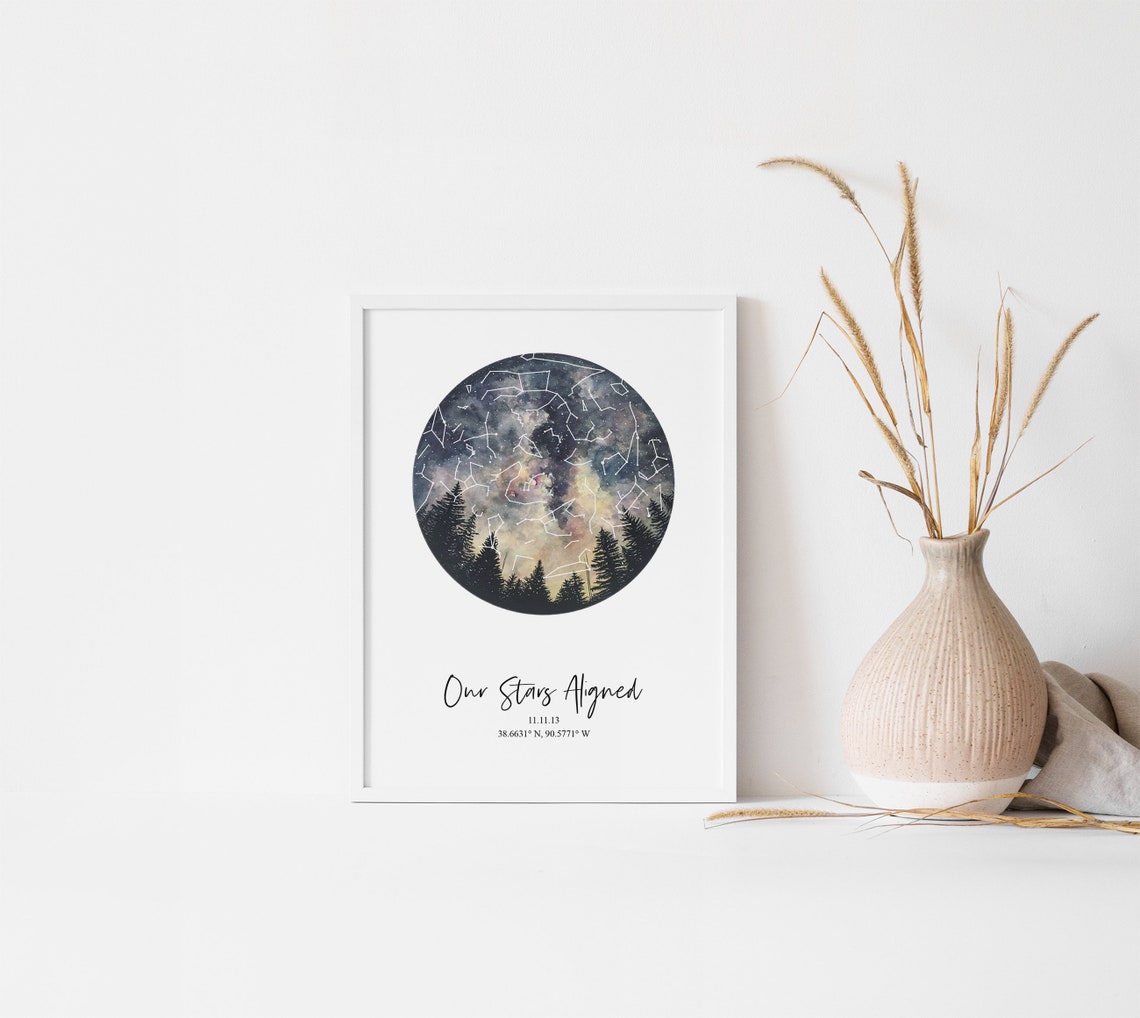 Star Map - Night Sky Digital Print - Constellation Map - Night Sky ...