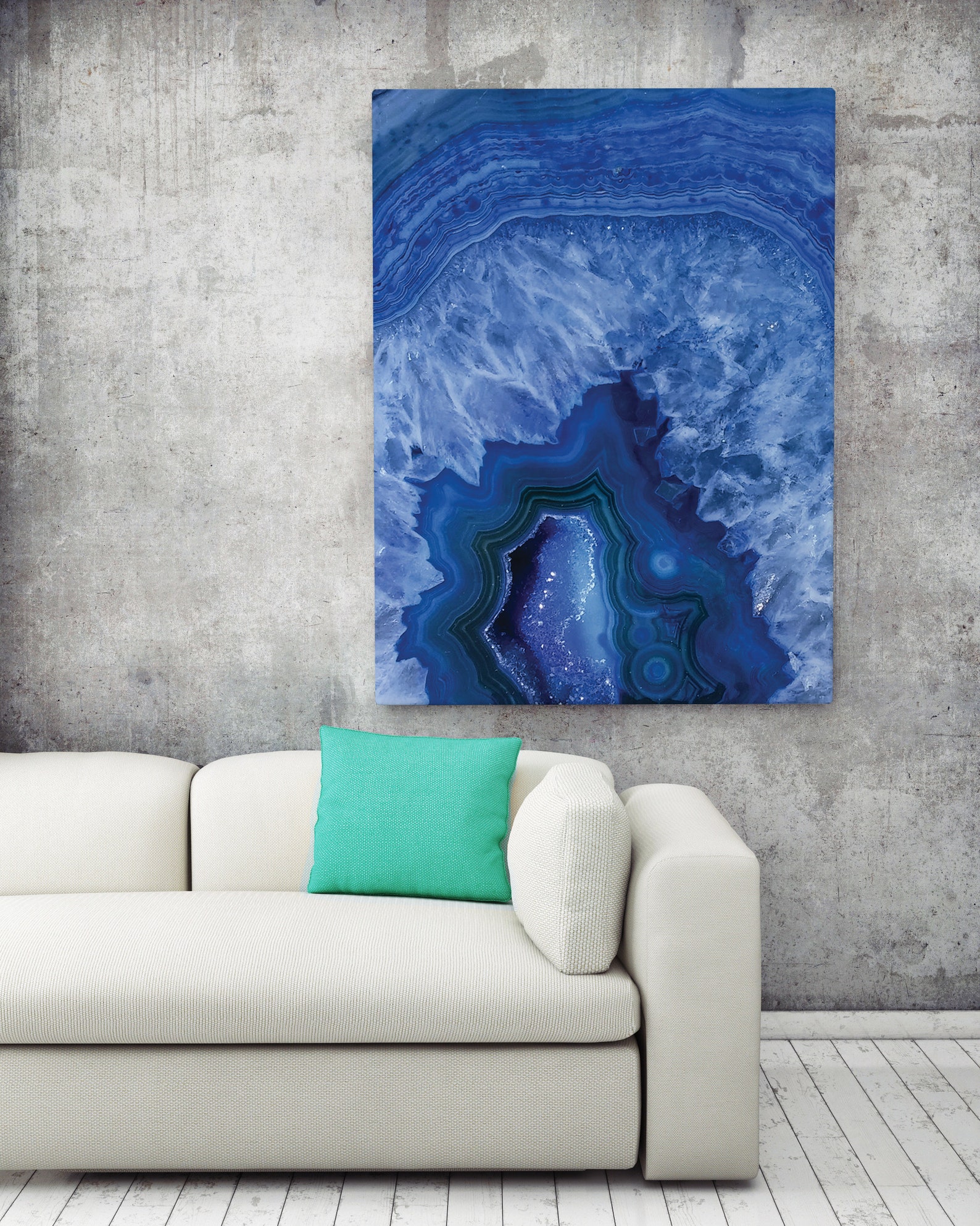 Crystal Wall Art - Agate Print - Feminine Art - Blue Agate Print ...