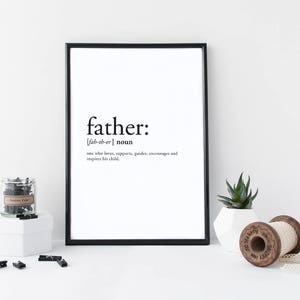 Father Print - Definition Print - Fathers Day Gift - Dad Print ...