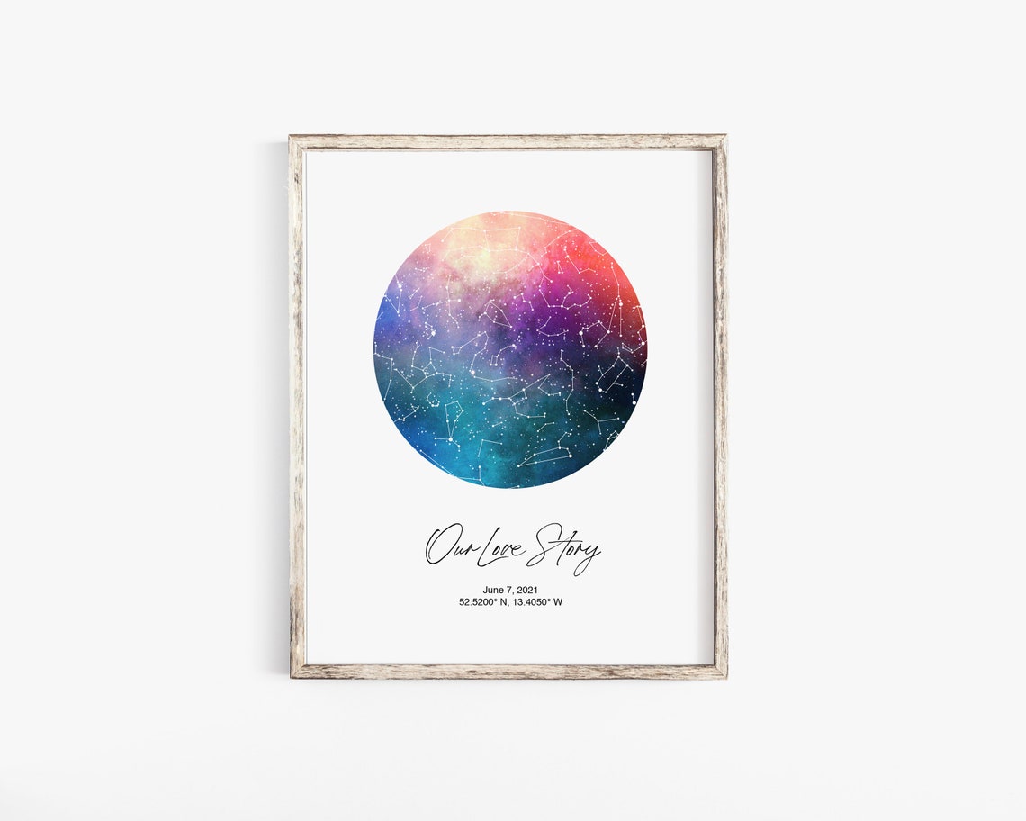 Star Map Poster - Night Sky Poster - Star Map - New Baby Gift ...