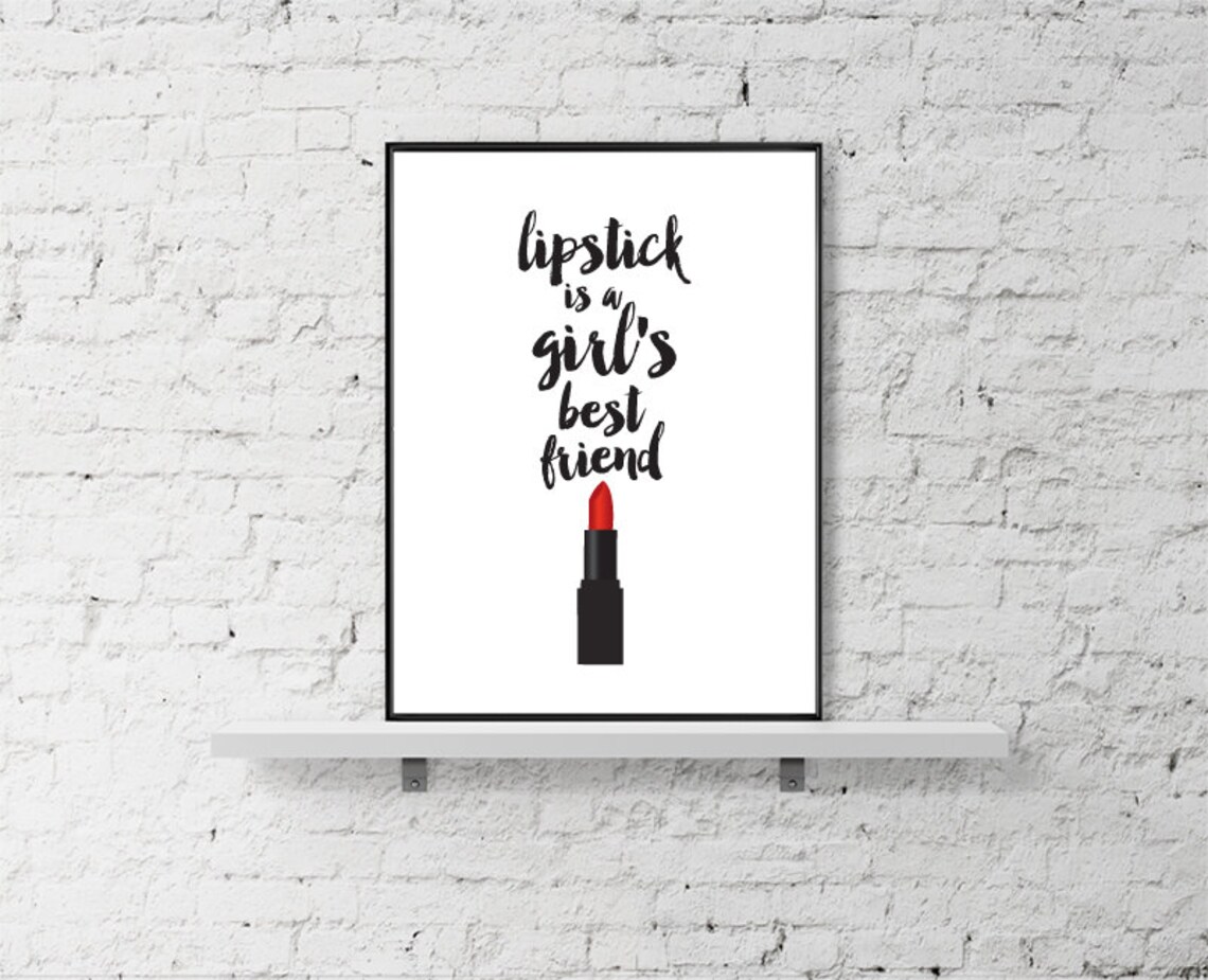 Lipstick Print, Makeup Print, Beauty Print, Wall Decor Makeup Printable ...