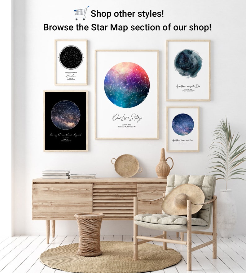 Custom Star Map Night Sky Print Star Map Constellation - Etsy Australia