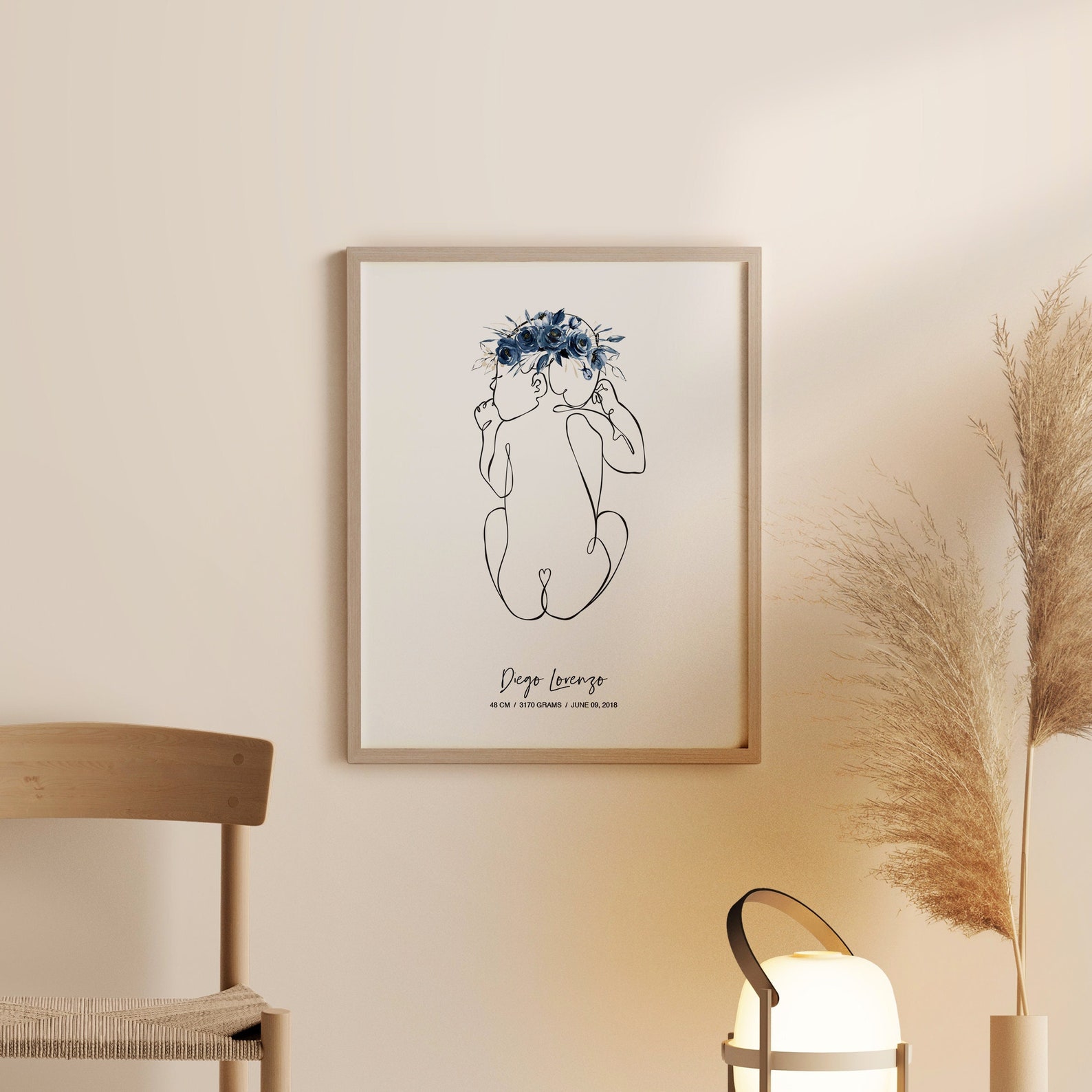 Birth Poster - Custom Birth Poster - Baby Name Printable - Nursery Wall ...