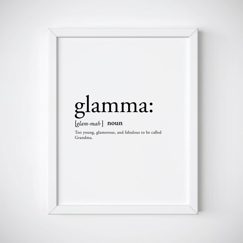Glamma Print - Grandmother Definition Print - Dictionary Print - Funny ...