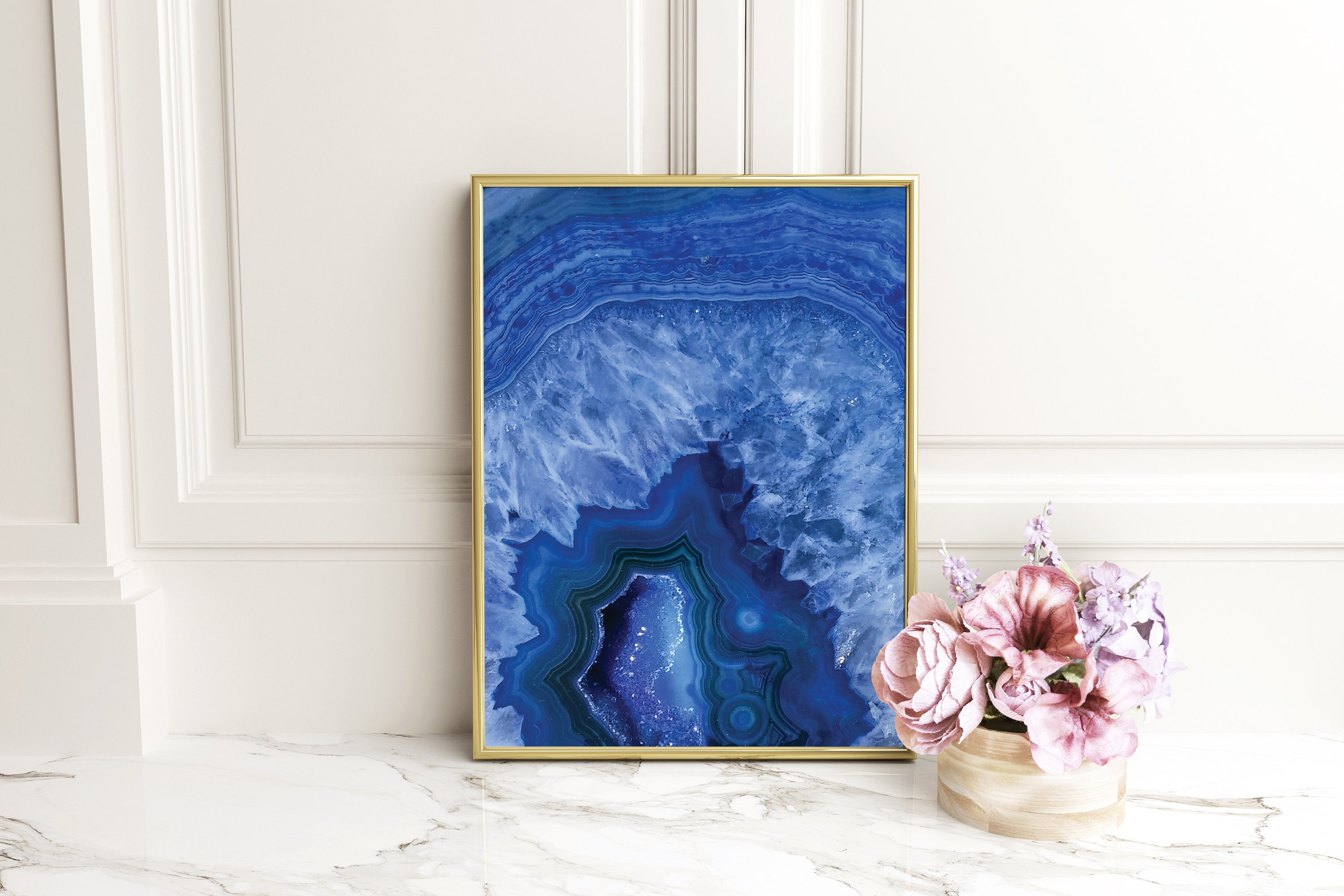 Geode Wall Art Agate Print mineral photography set of 2 | Etsy
