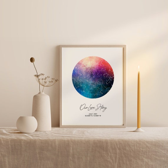 Star Map Poster Night sky poster Star Map New baby gift | Etsy