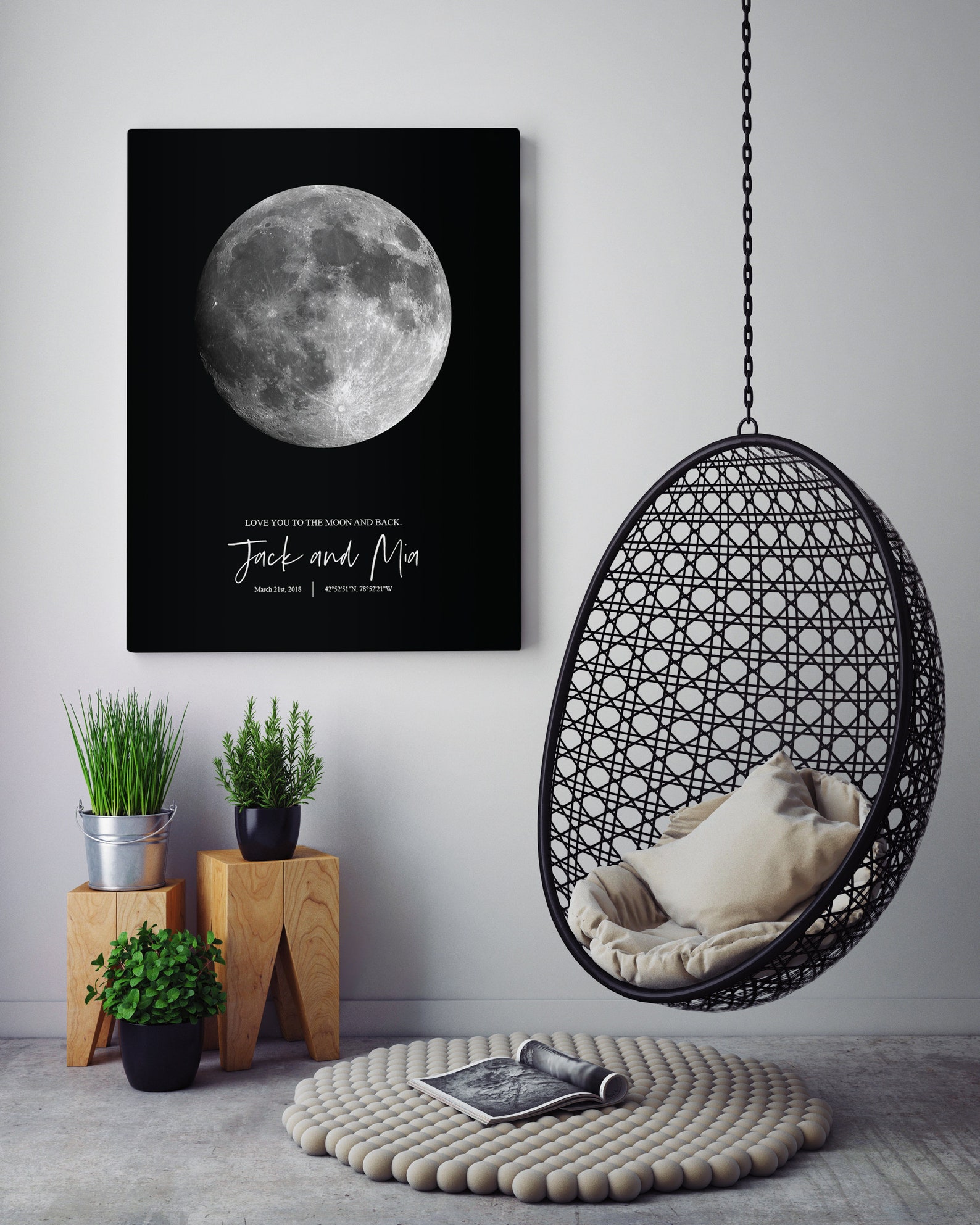 Moon Phase Print Custom Moon Phase Night Sky Print | Etsy