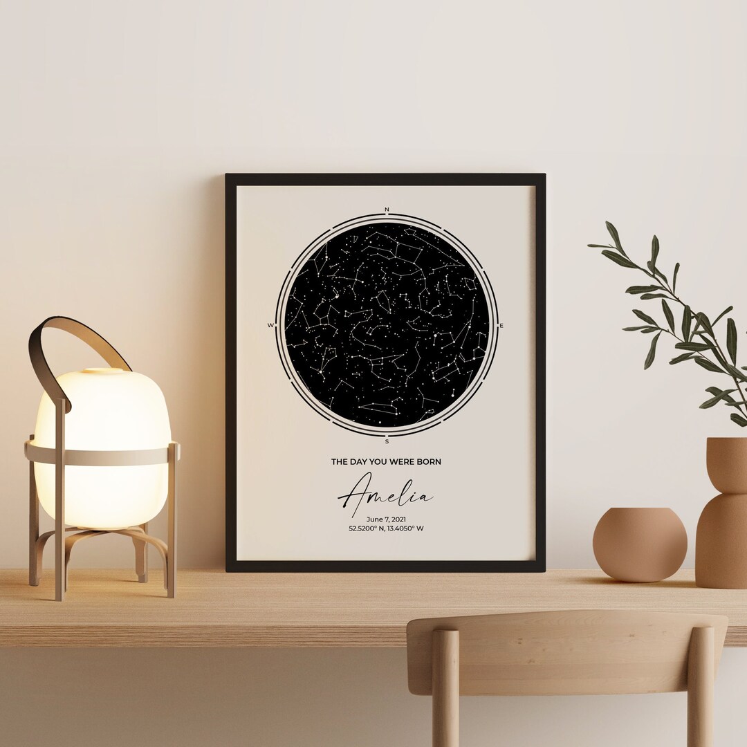 Custom Star Map - Custom Star Print - Night We Met Anniversary Gift ...