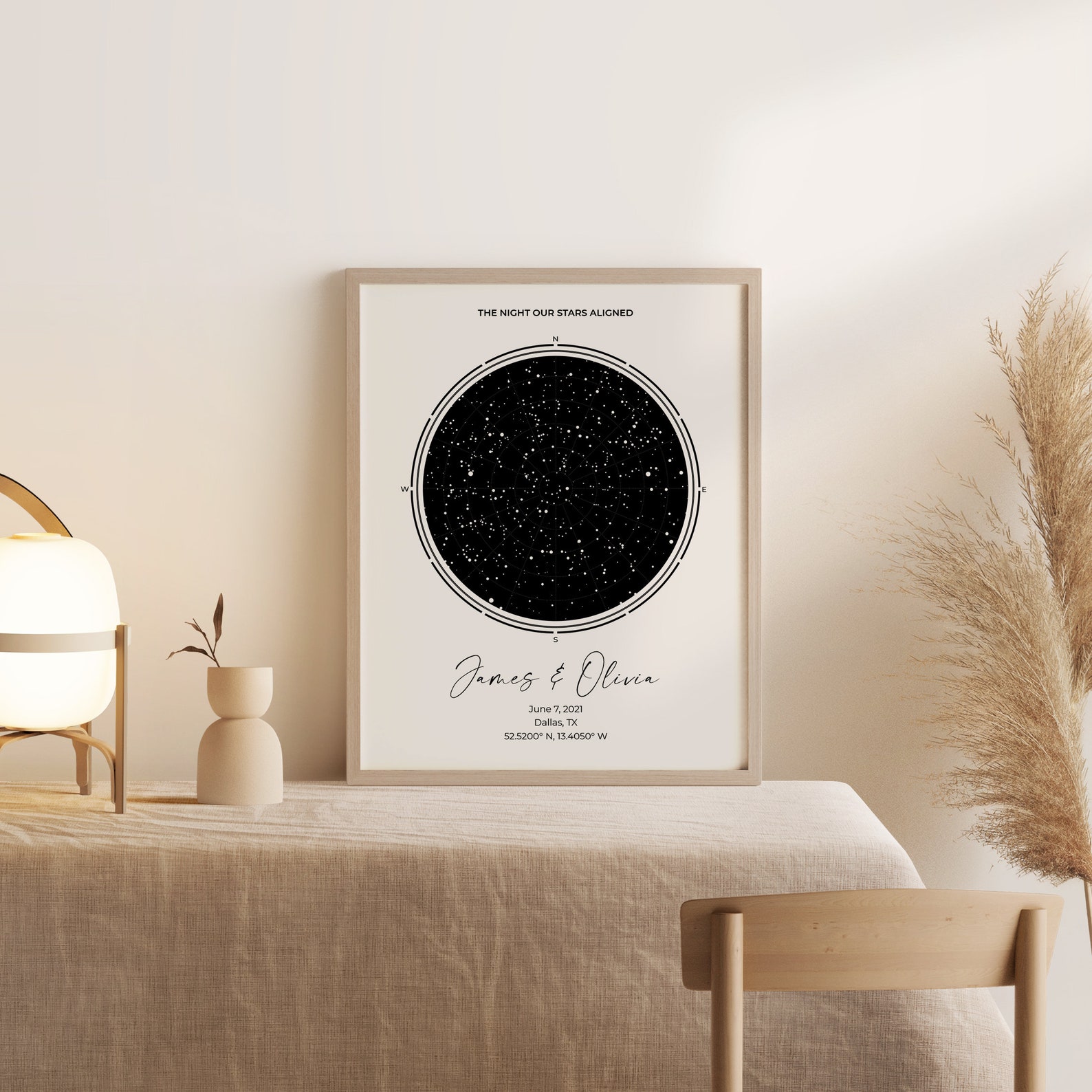 Star Maps for Couples - Star Map by Date - Star Map - Star Map Wedding ...