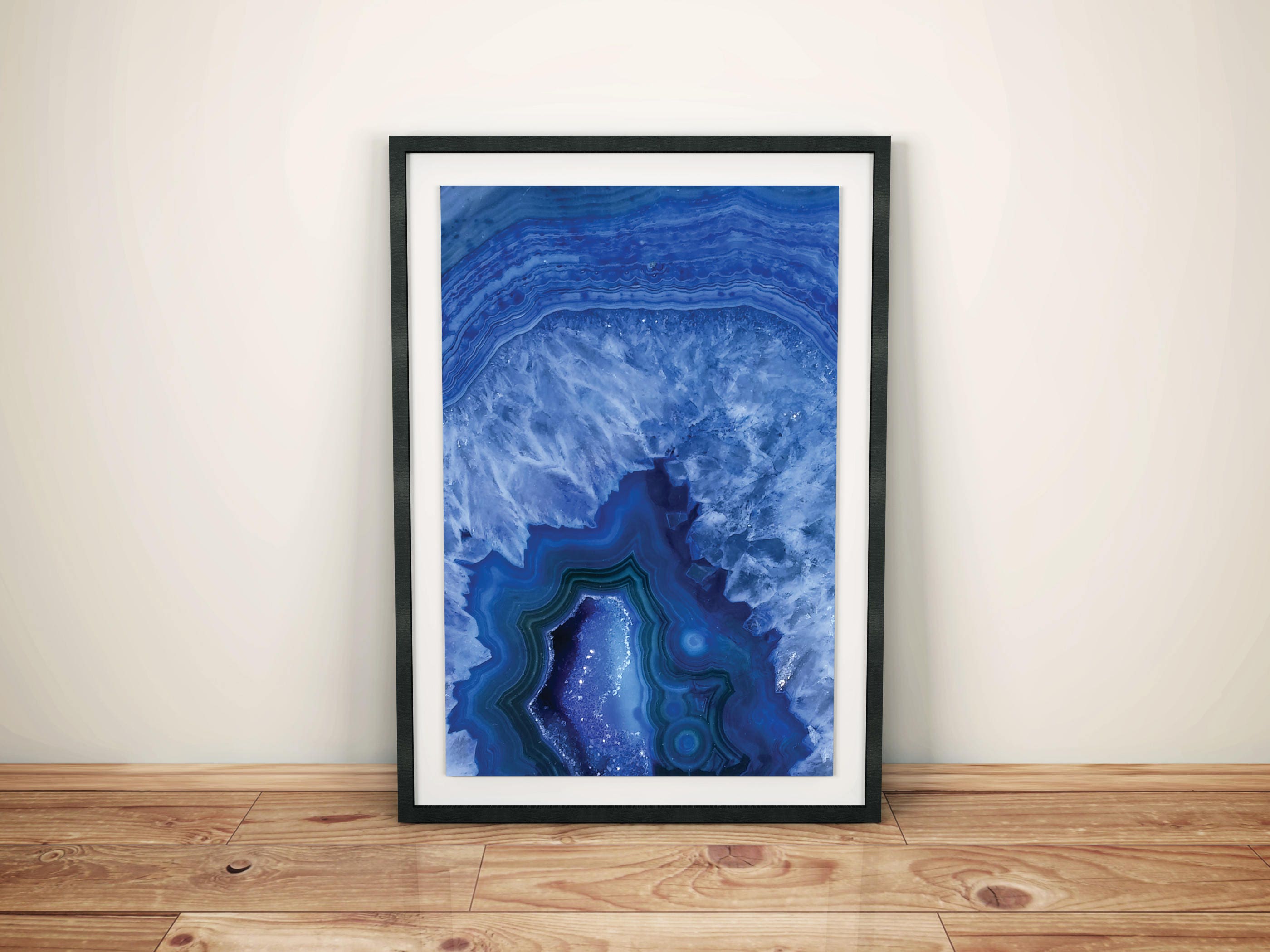 Crystal Wall Art - Agate Print - Feminine Art - Blue Agate Print ...