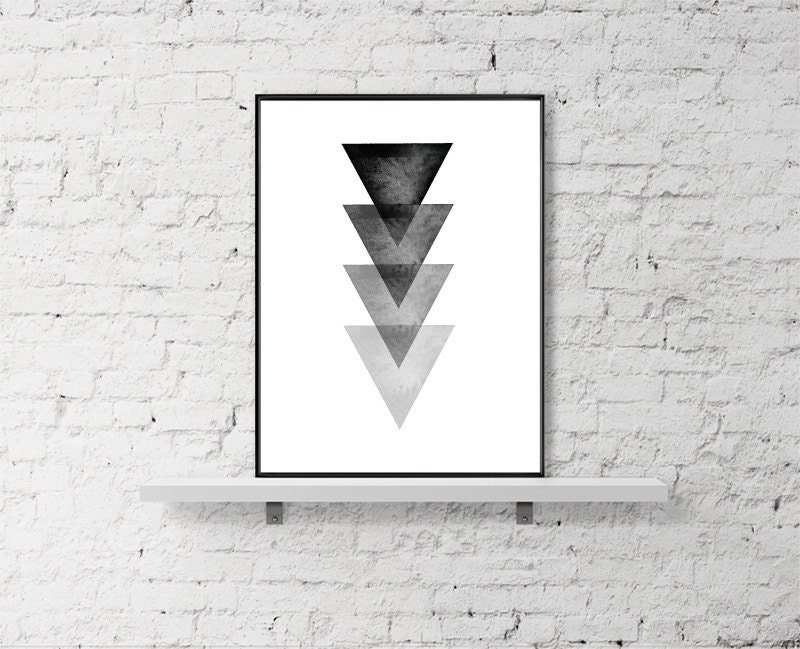 Geometric Print Triangle Art Arrow Print Geometric Art | Etsy