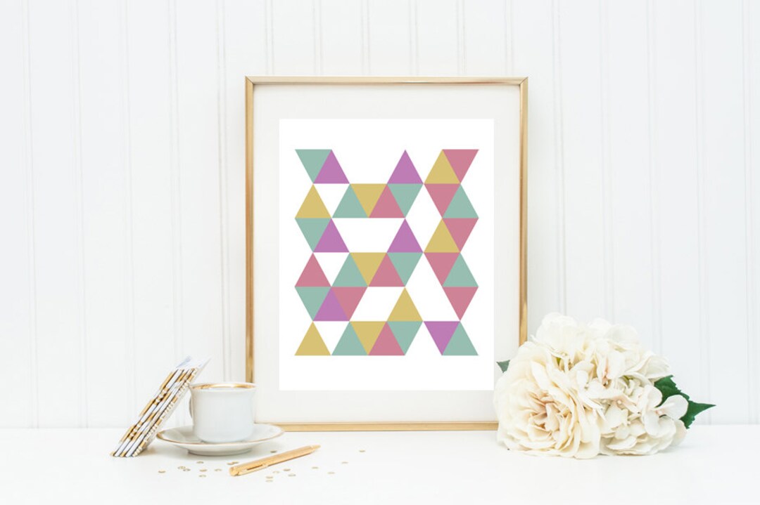 Geometric Print, Triangle Print, Scandinavian Print, Minimalist Print ...