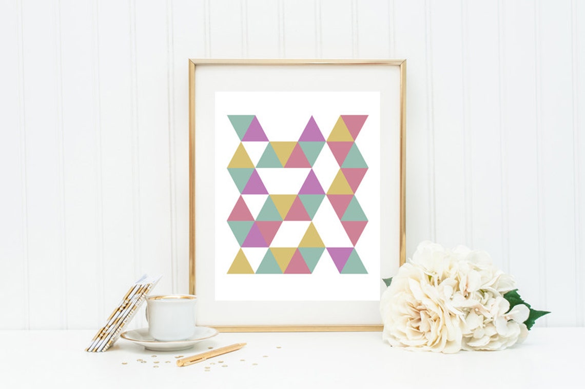 Geometric Print Triangle Print Scandinavian Print | Etsy