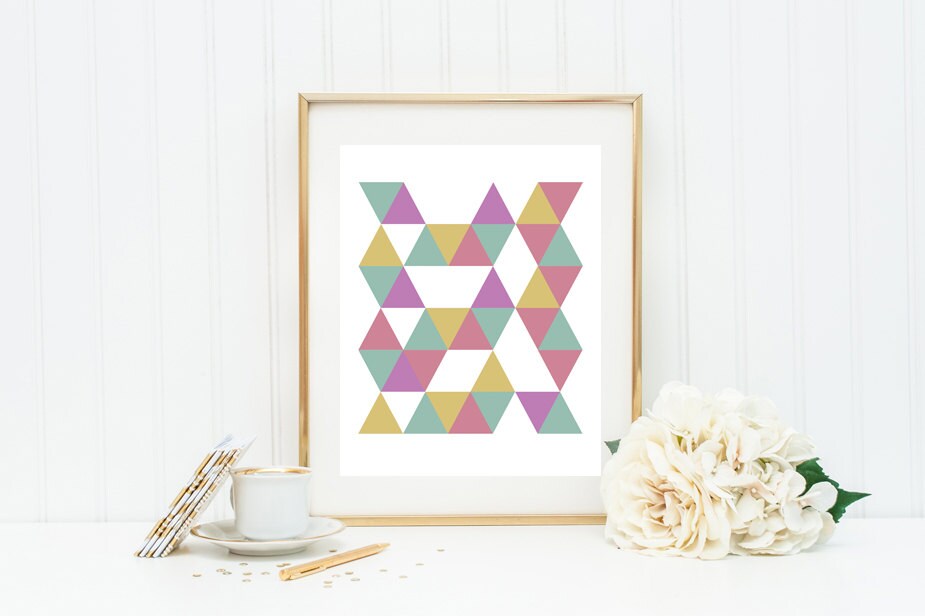 Geometric Print Triangle Print Scandinavian Print | Etsy