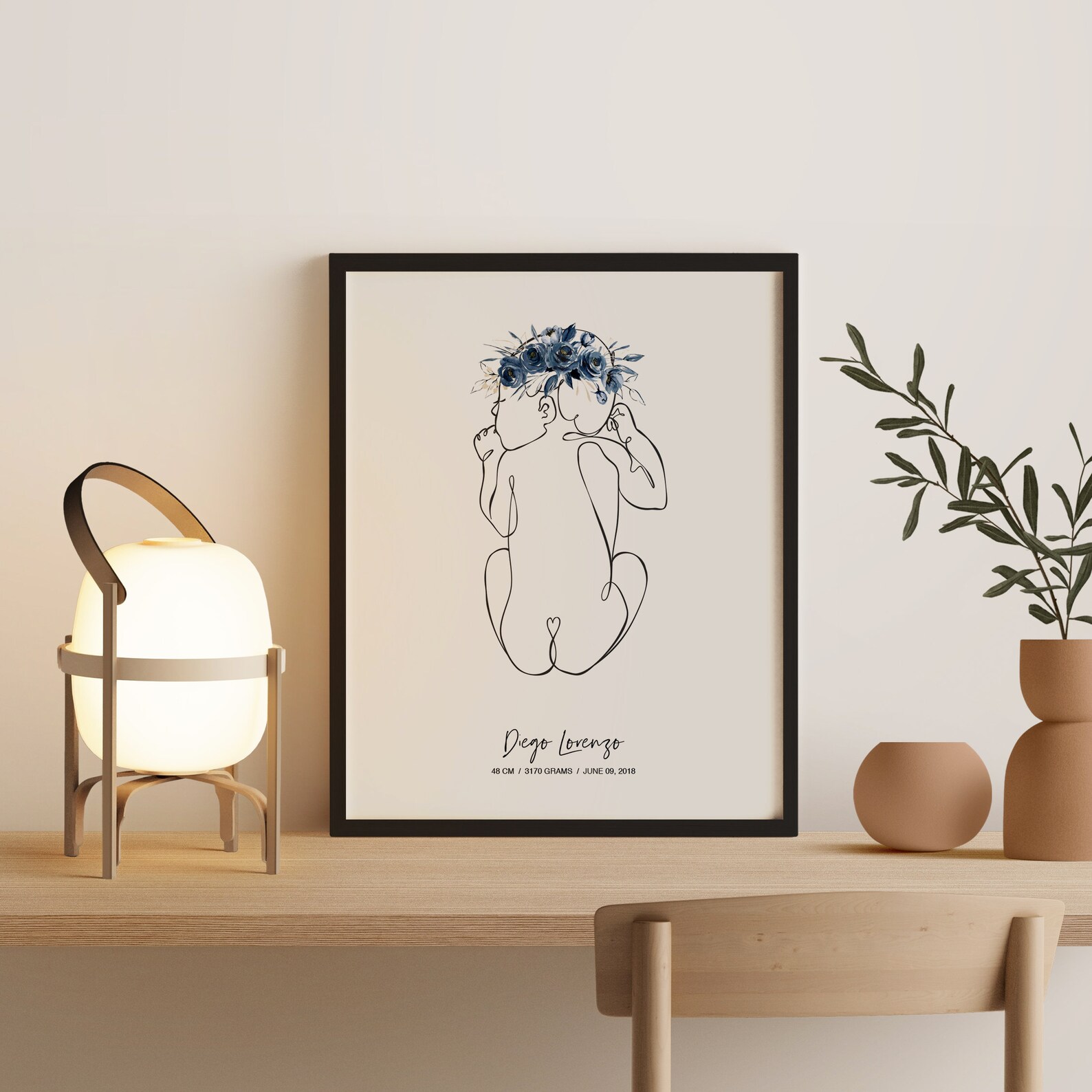 Birth Poster - Custom Birth Poster - Baby Name Printable - Nursery Wall ...