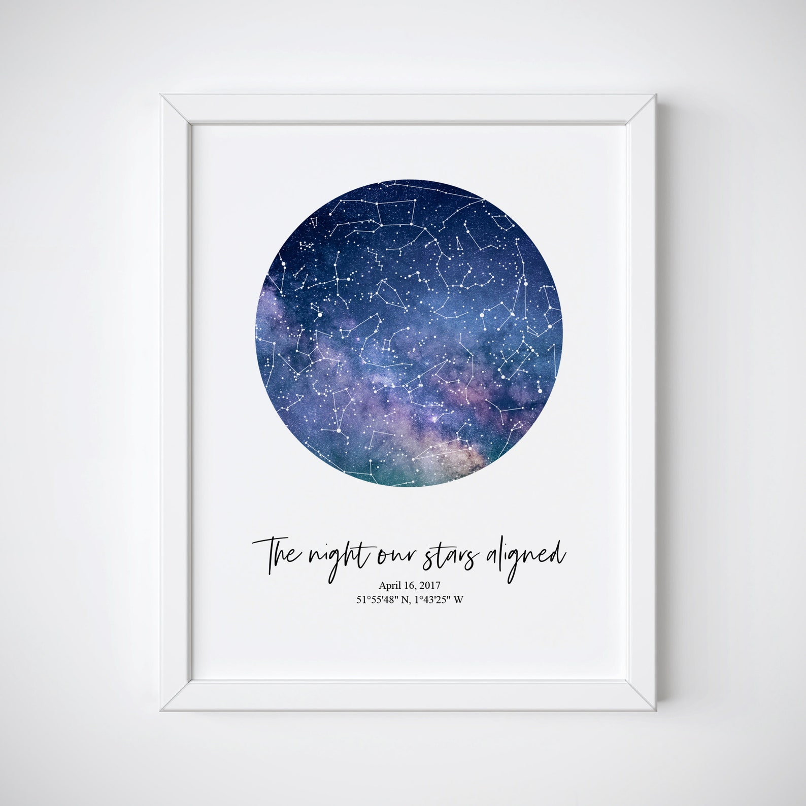 Custom Star Map Night Sky Print Star Map Constellation - Etsy
