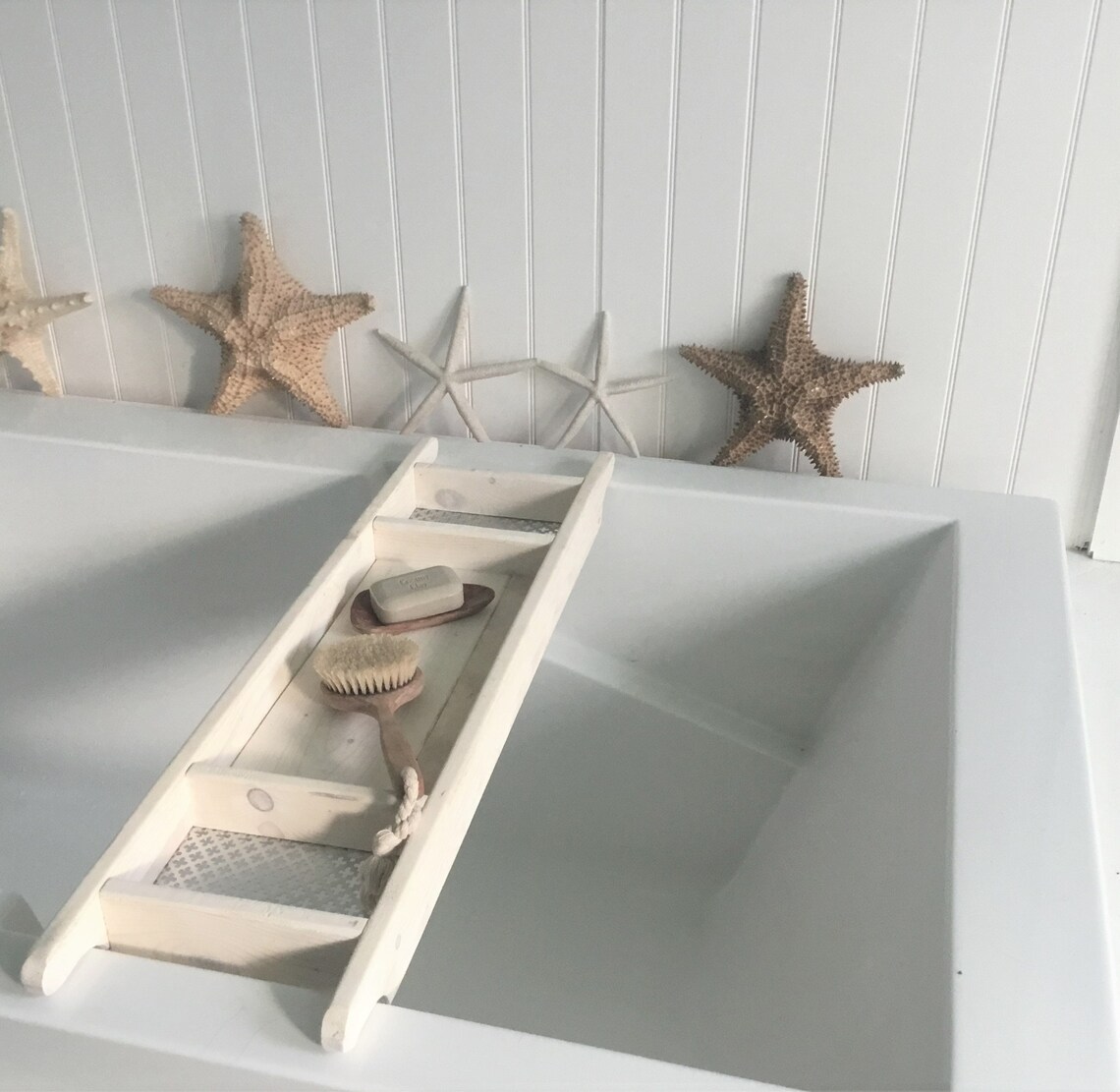 Bathtub Tray White Washed Rustic Bath Rack Custom Sized | Etsy Canada