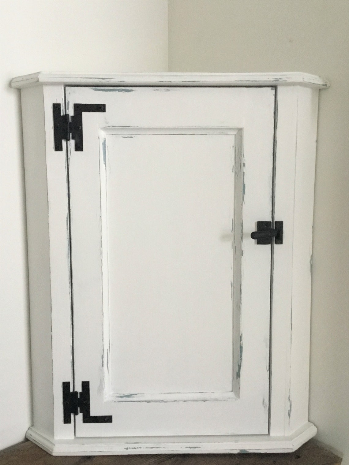 Wall Mounted Wood Corner Cabinet Farmhouse Style Custom - Etsy UK