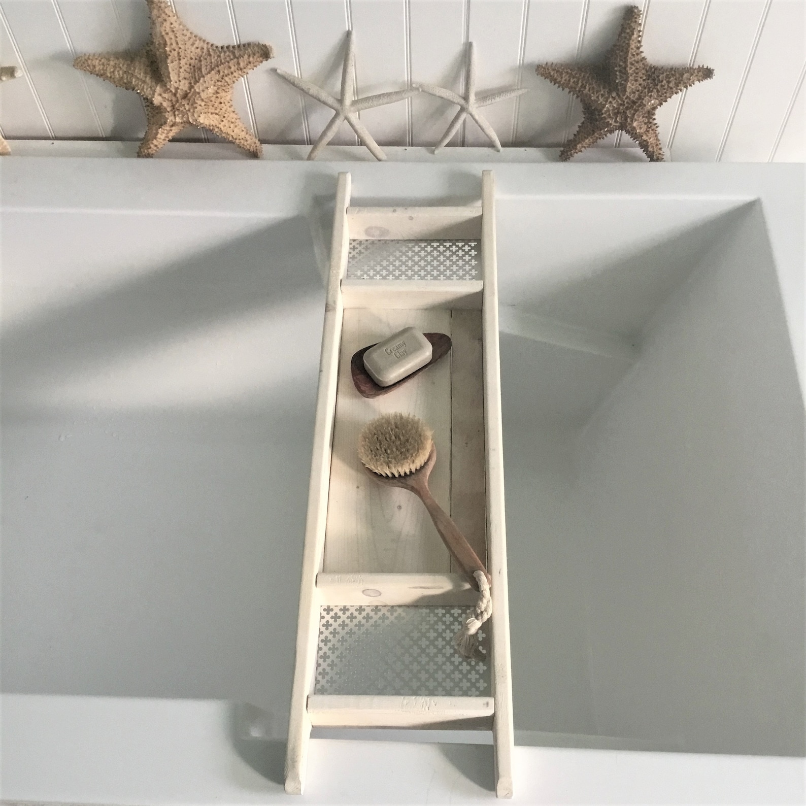 Bathtub Tray White Washed Rustic Bath Rack Custom Sized - Etsy