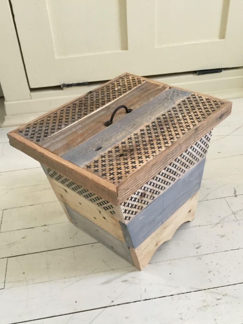 Wood Waste Paper Bin Reclaimed Wood Rustic Style With or | Etsy