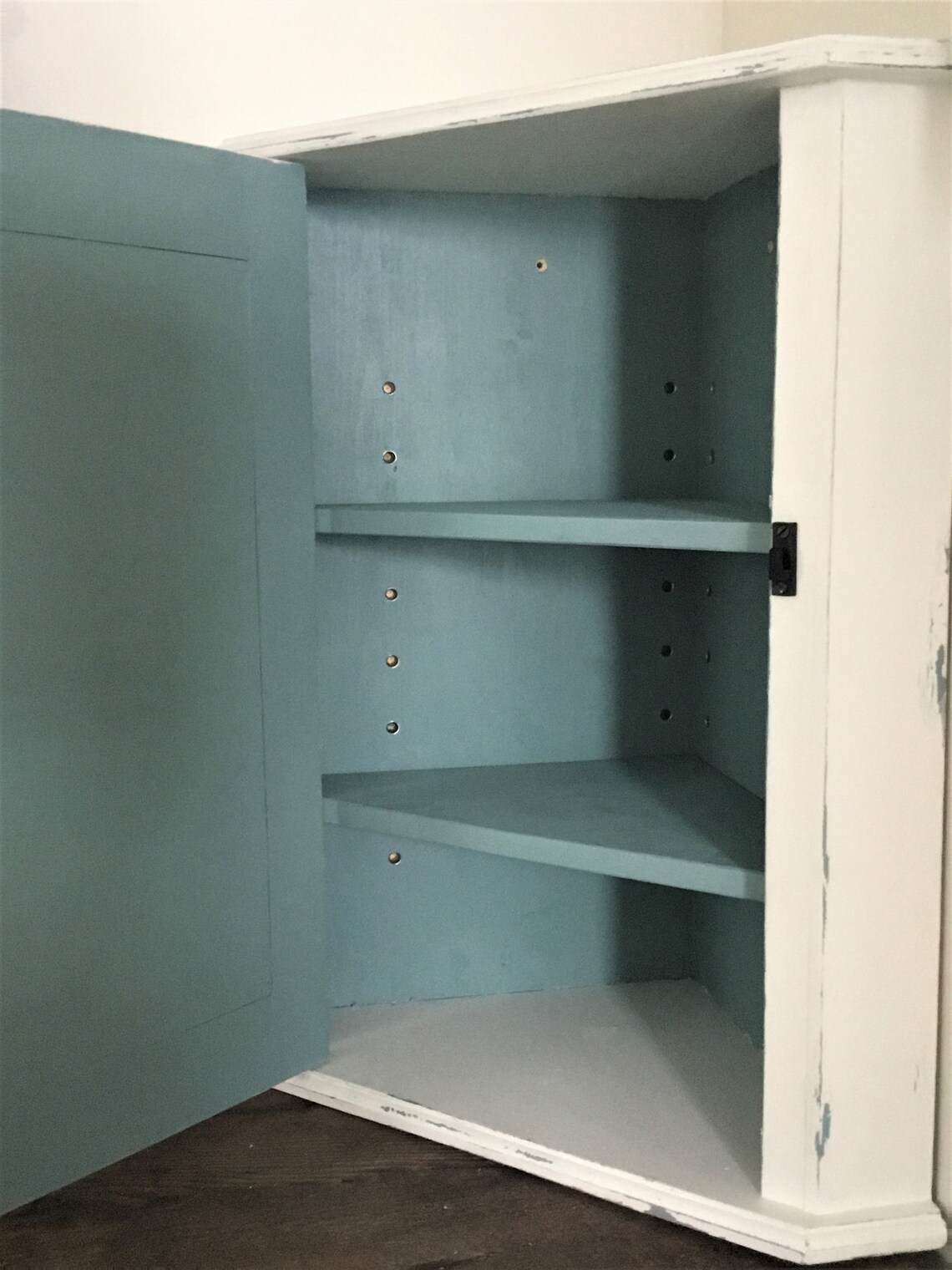 Wall Mounted Wood Corner Cabinet Farmhouse Style Custom - Etsy UK