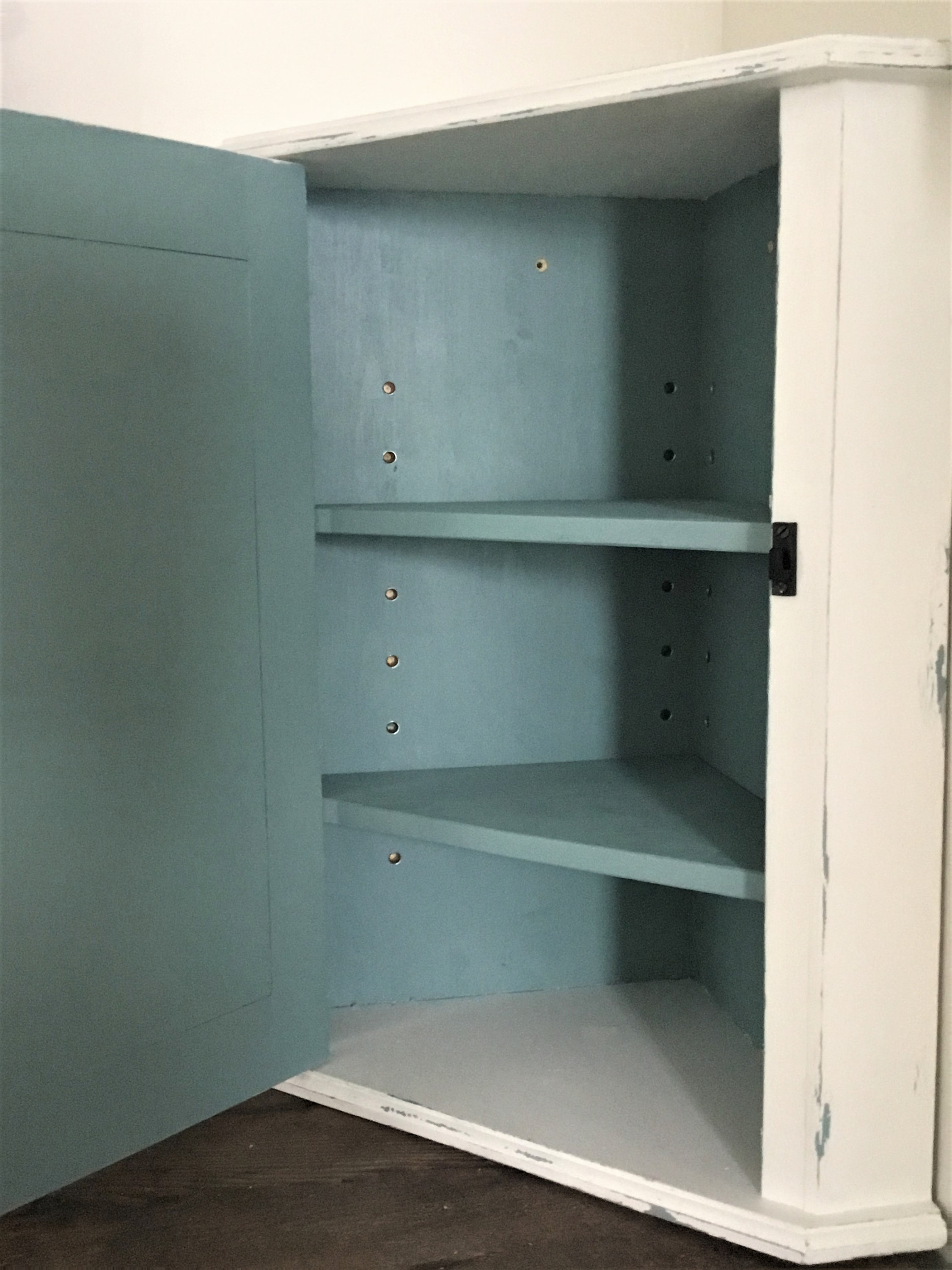 Wall Mounted Wood Corner Cabinet Farmhouse Style Custom - Etsy UK