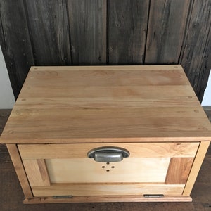 Cherry Wood Bread Box , Shaker Style , Natural Oil Finish - Etsy