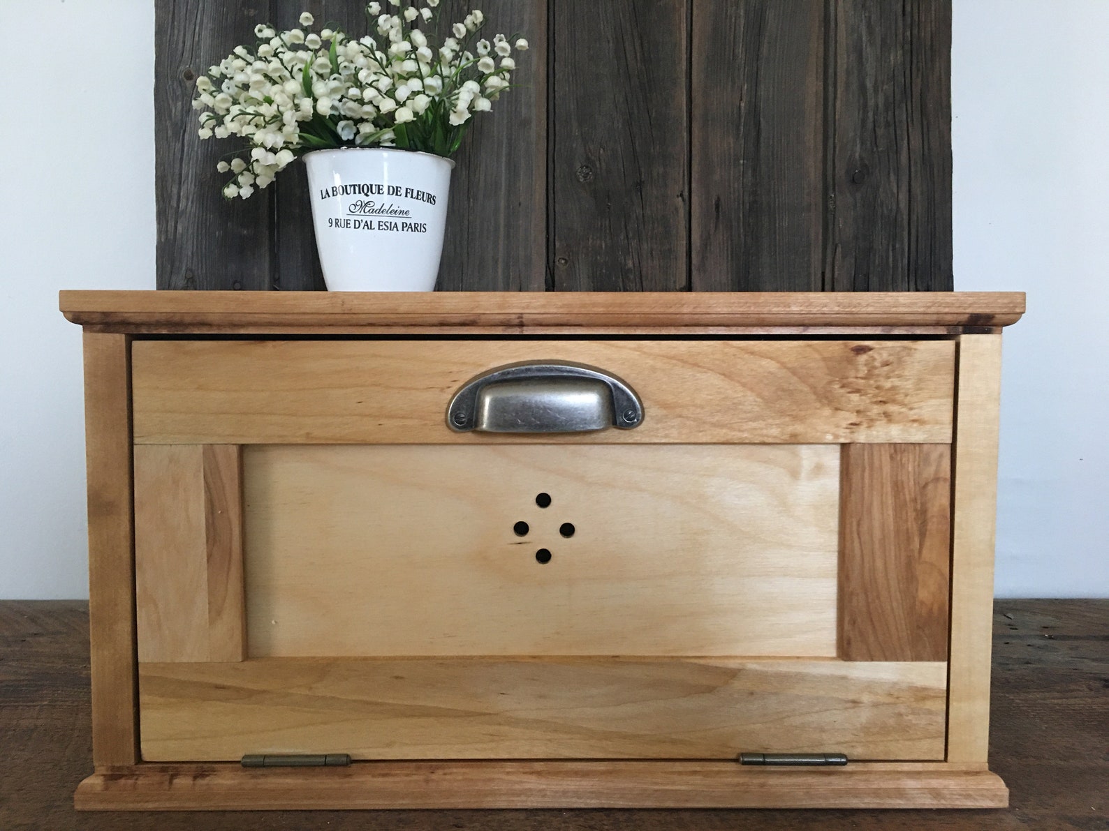 Cherry Wood Bread Box Shaker Style Natural Oil Finish - Etsy