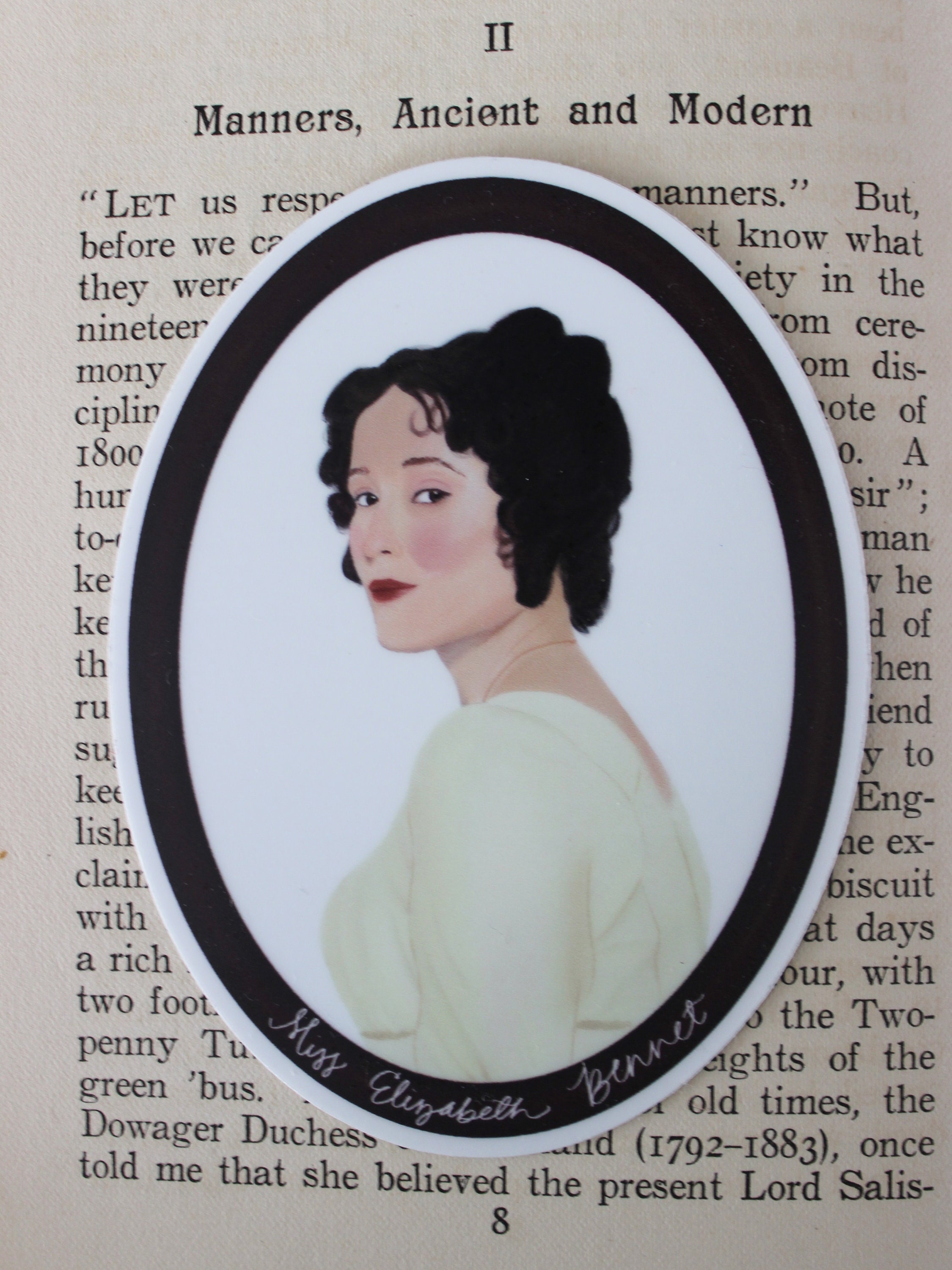 Elizabeth Bennet Sticker, Pride and Prejudice 1995, Jane Austen Fan Art ...