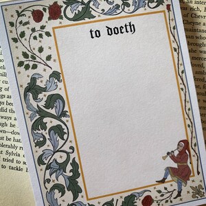 Medieval to Do List, Illuminated Manuscript Style Notepad, Funny Art ...