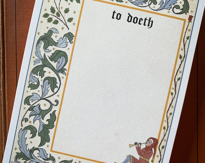 Medieval to Do List, Illuminated Manuscript Style Notepad, Funny Art ...