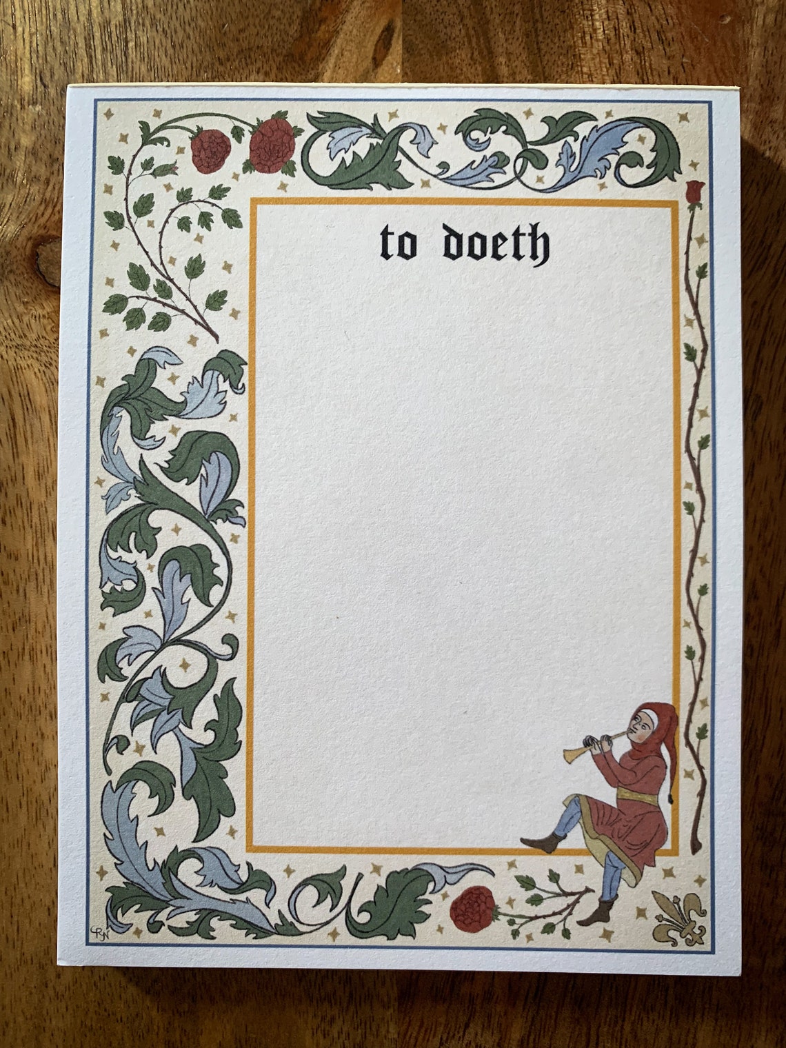 Medieval to Do List, Illuminated Manuscript Style Notepad, Funny Art ...